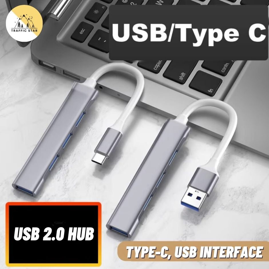 Metal 4 Port USB 2.0 Hub Type-C, USB Interface – TRAFFIC STAR