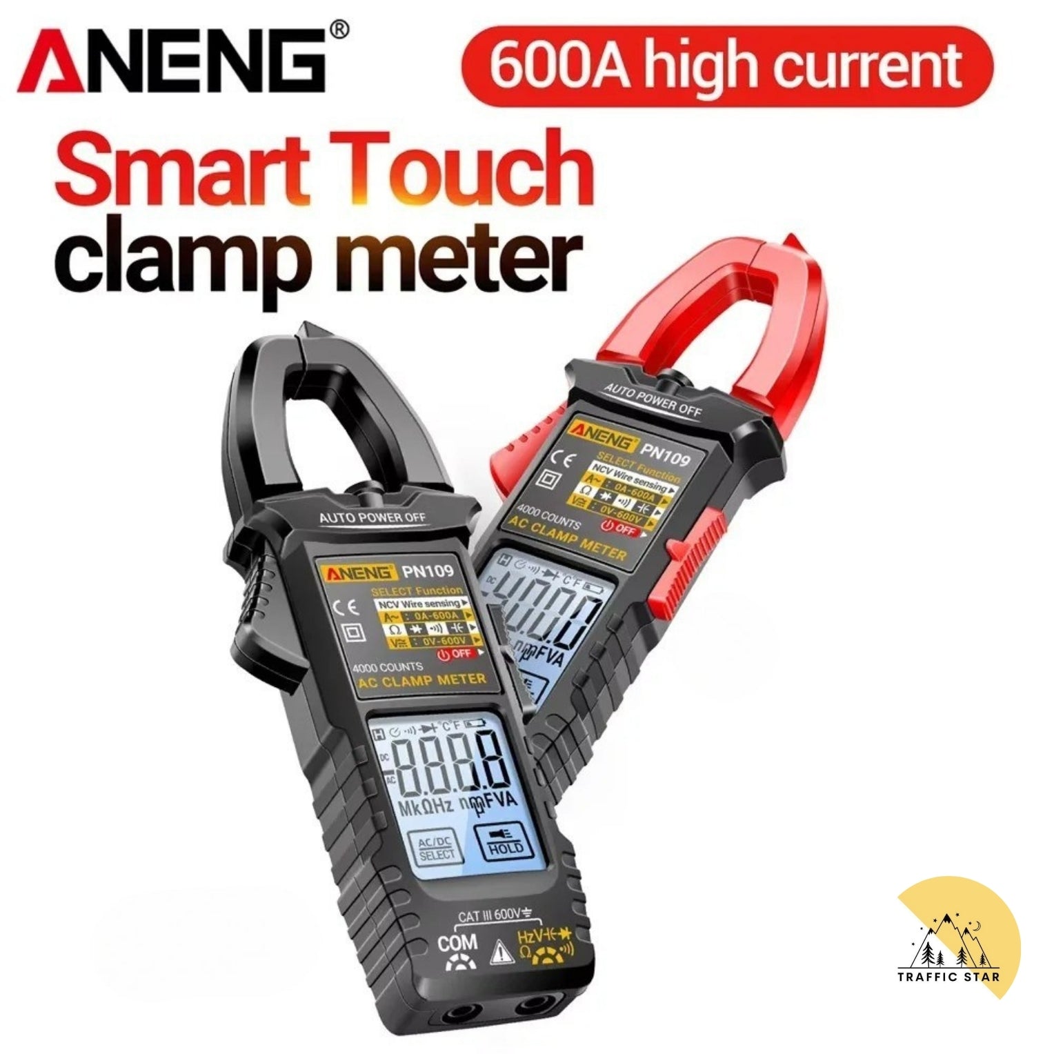 ANENG PN109 Ammeter 4000 Counts 600V AC/DC Voltage Tester 600A Hz Capa ...