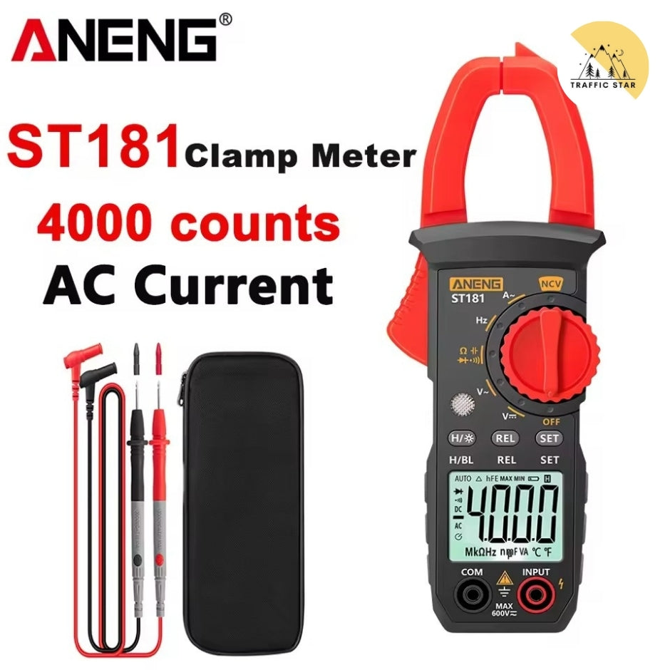 ANENG ST181 Digital Clamp Meter Car Amp Hz Capacitance NCV 4000 Counts ...